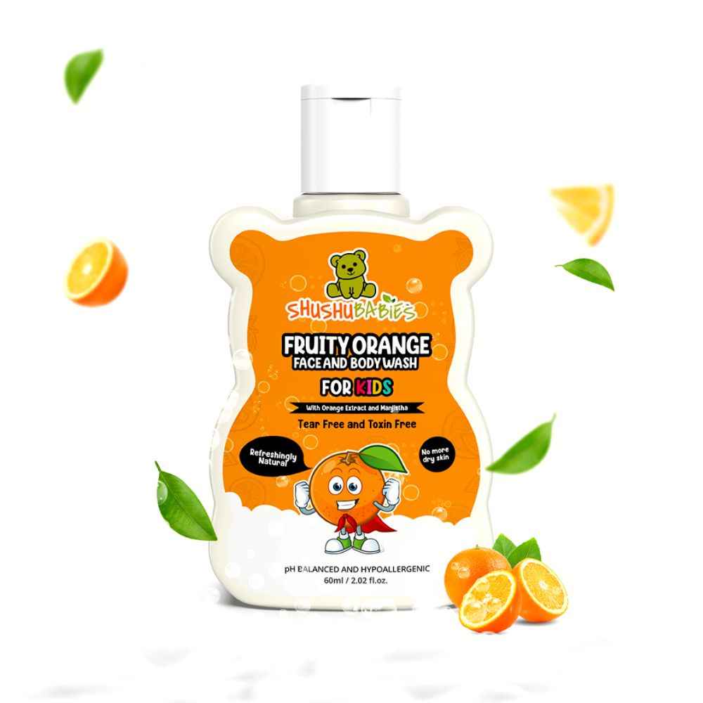ShuShu Babies Fruity Orange Face and Body Wash for Kids with Orange and ...