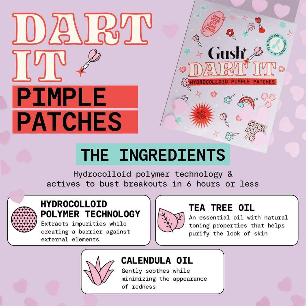 Gush Beauty Dart it- Heart darts anti-acne hydrocolloid pimple patches