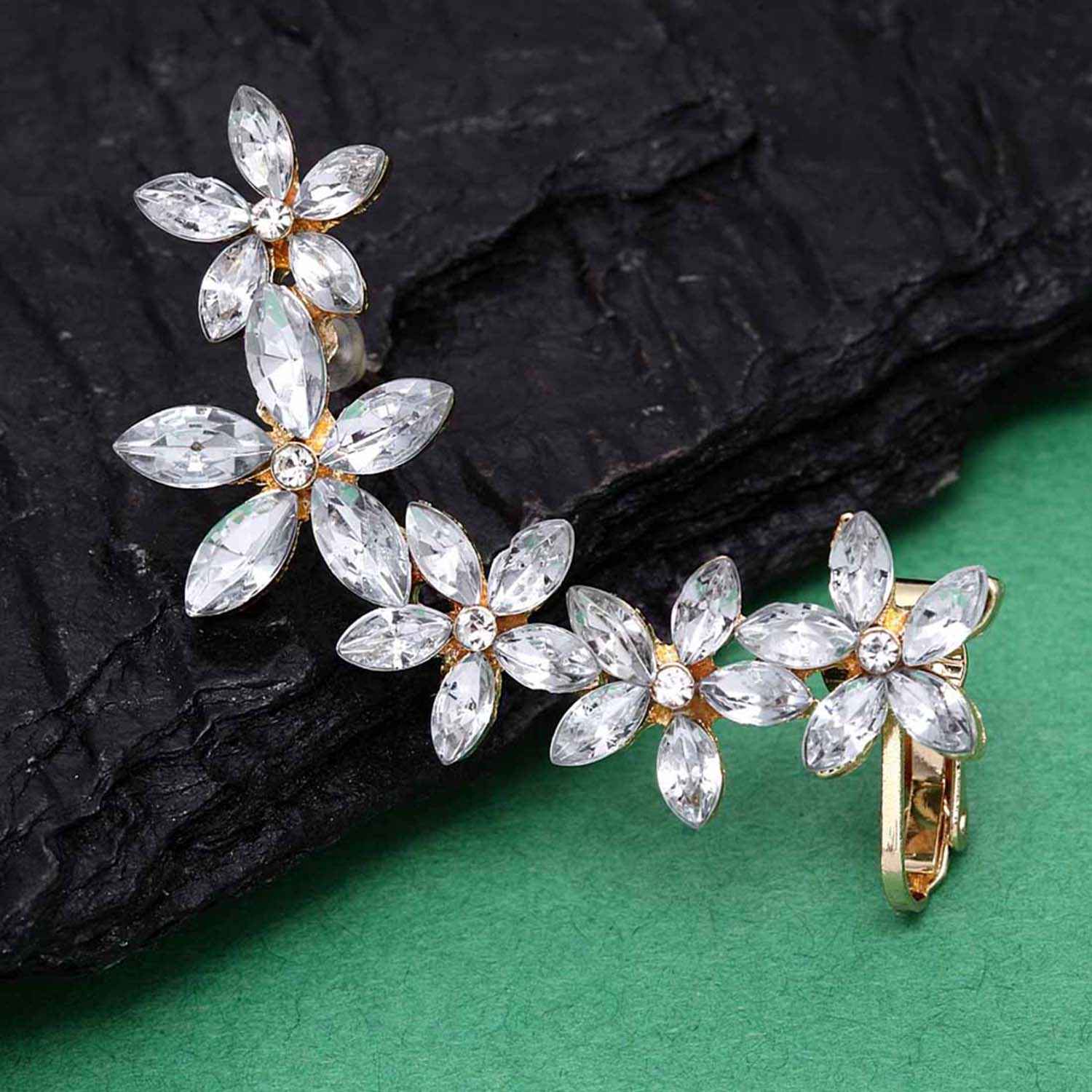 Ferosh Crystals Daisy Ear Cuff - 1 Pc