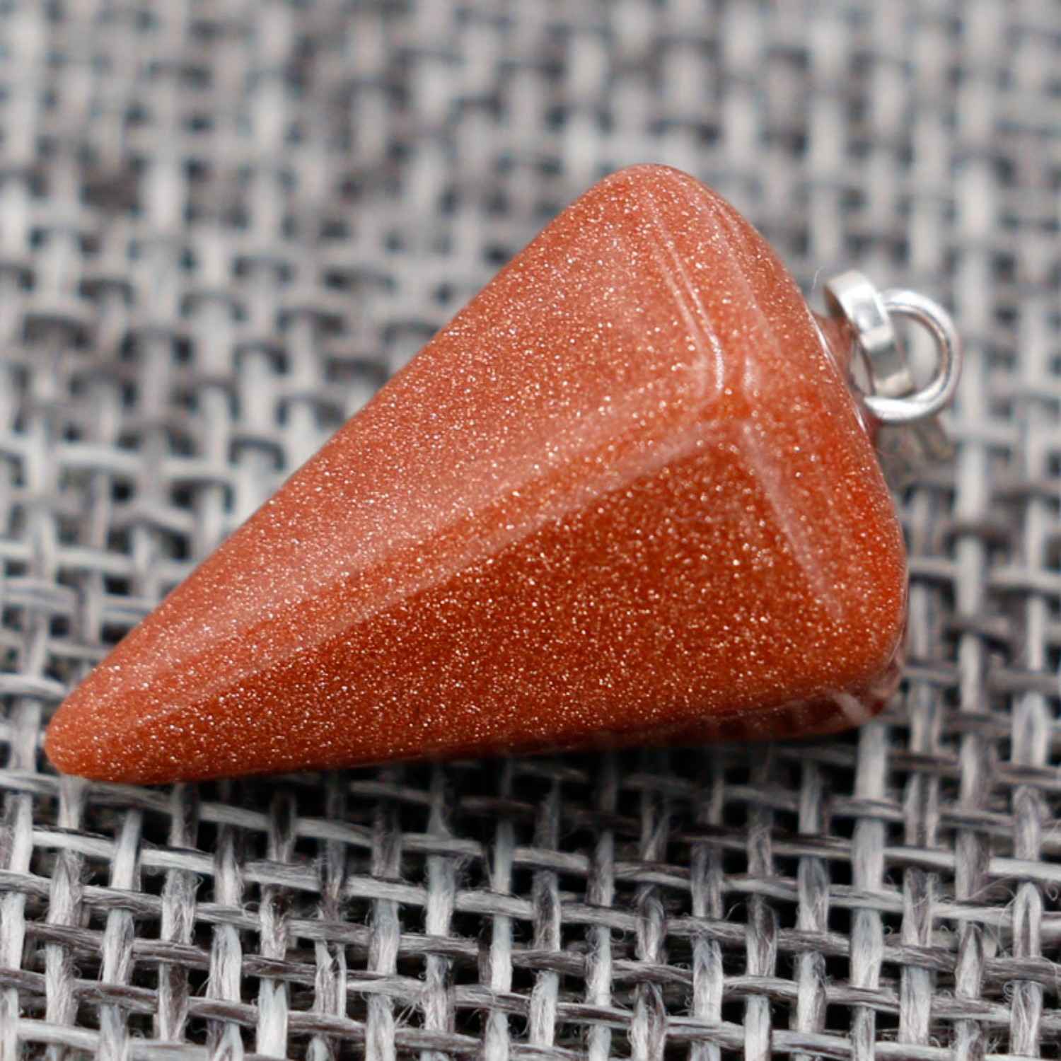 Rack Jack Natural Gemstone Orange Pendant Hexagonal Pendulum Pointed ...