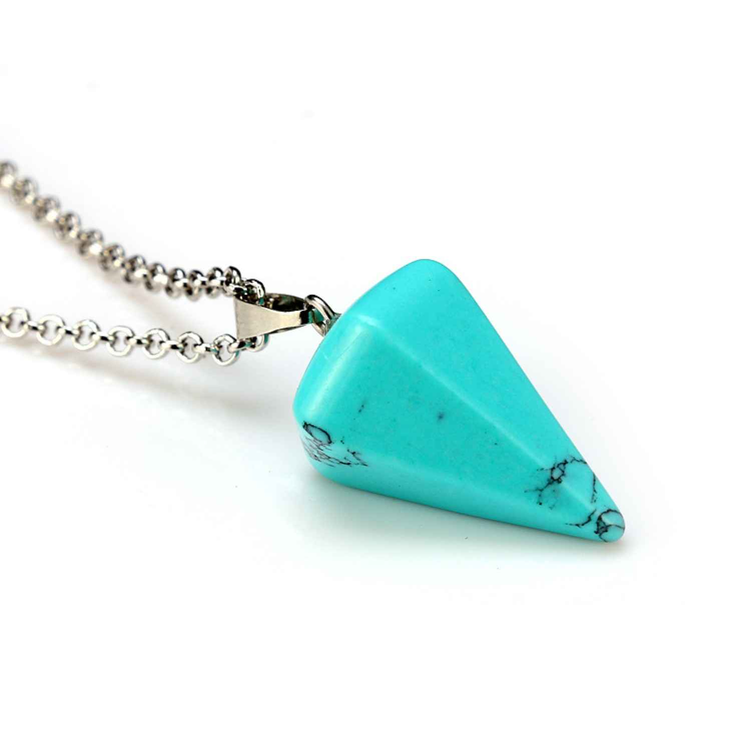 Rack Jack Natural Reiki Chakra Turquoise Gemstone with Pointed Pendant ...