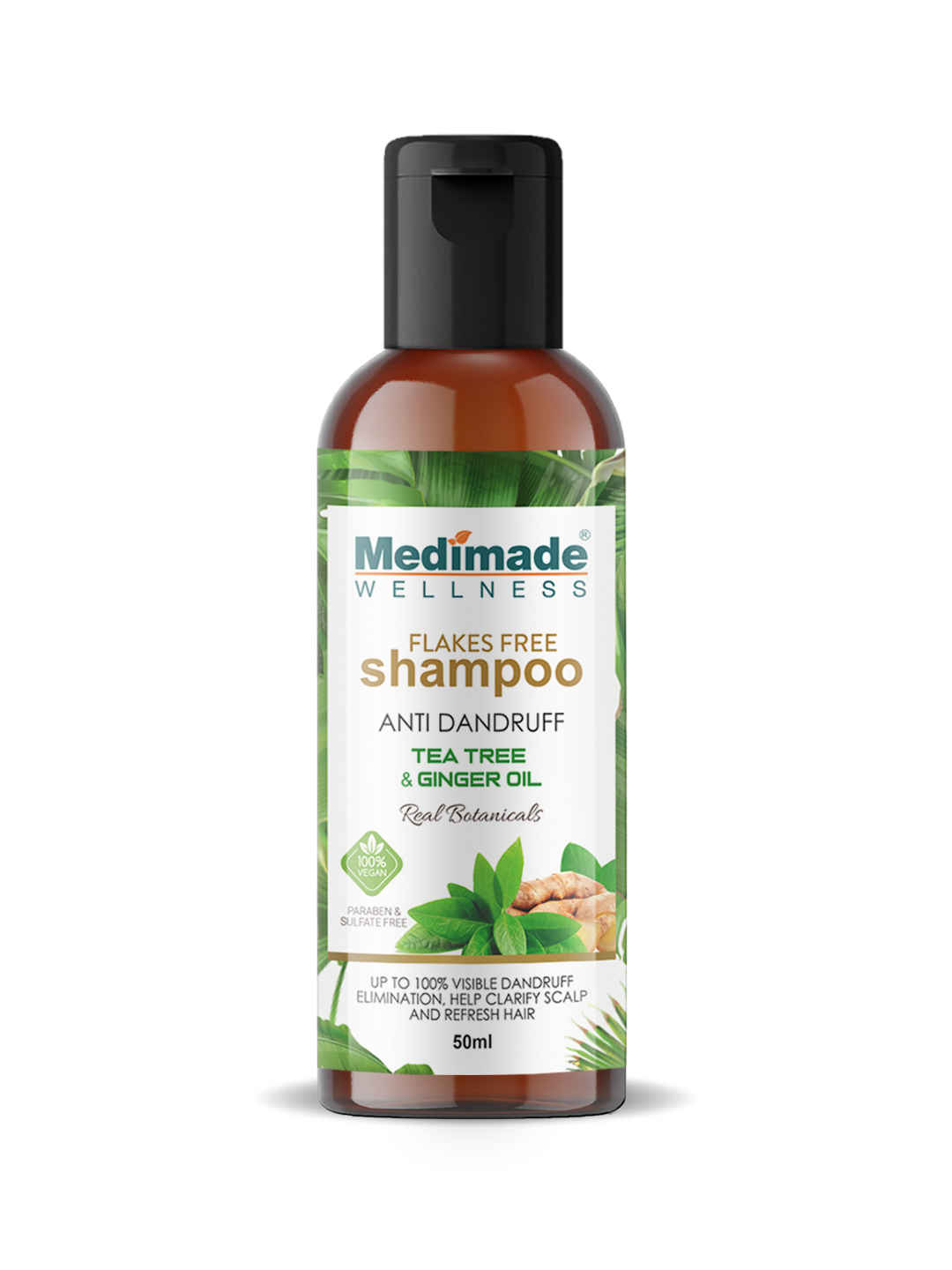 Medimade Anti Dandruff Shampoo with Tea Tree and Ginger Oil - 50 ml