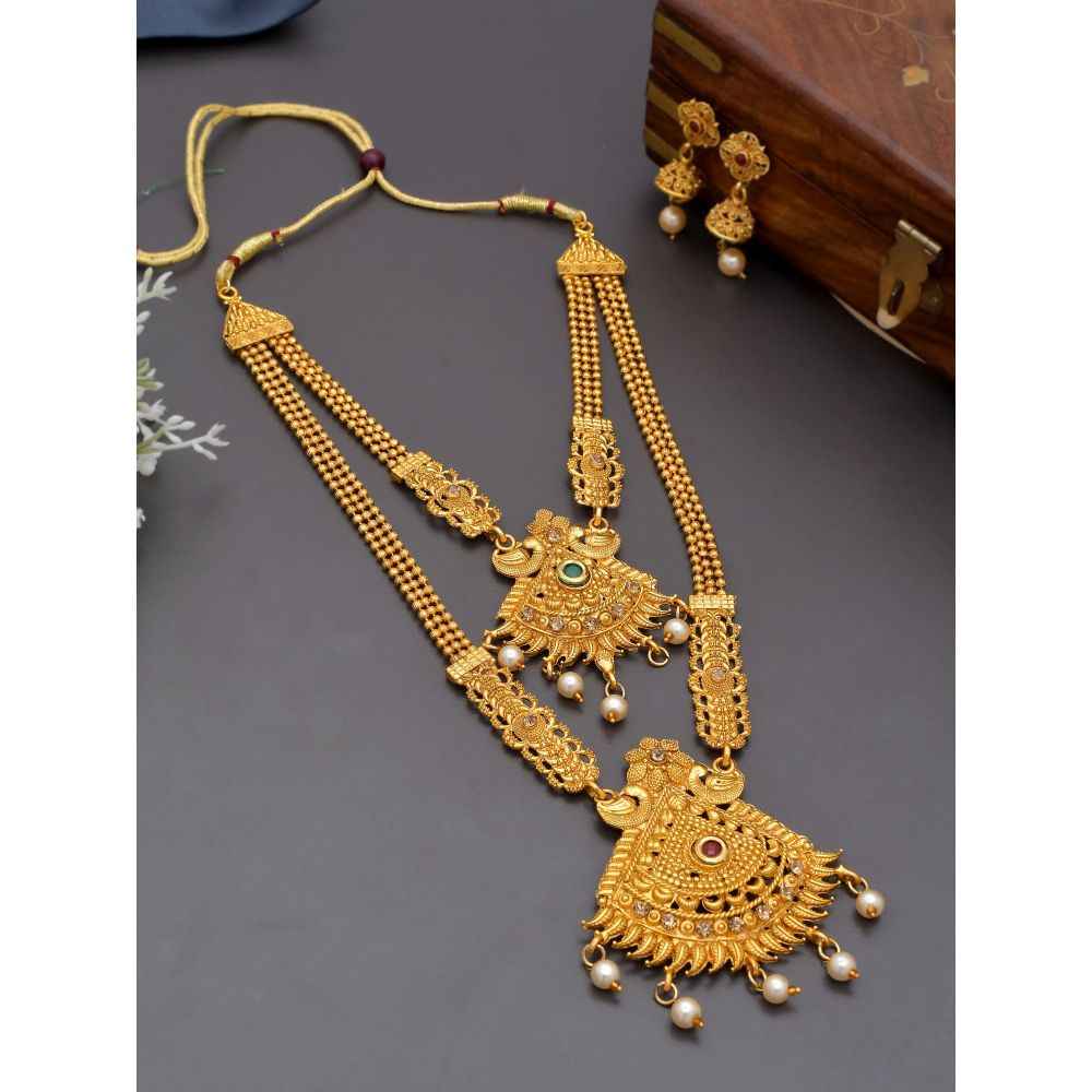Silvermerc South Indian Layered Temple Jewellery Set