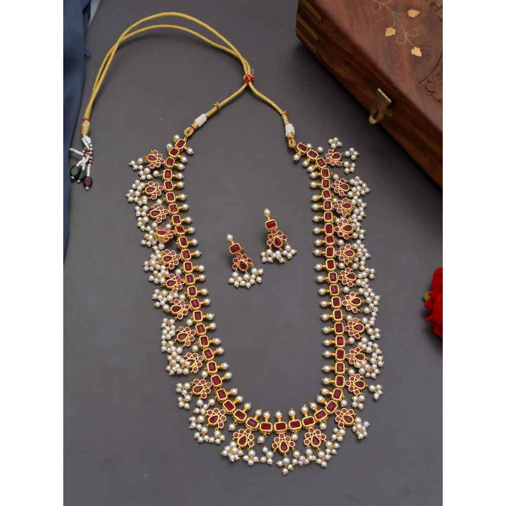 Silvermerc South Indian Kassumala Temple Jewellery Set