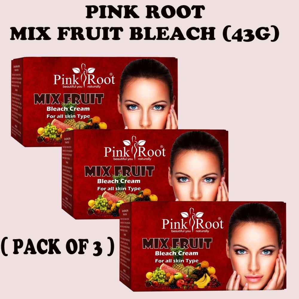 Pink Root Mix Fruit Bleach Cream 50gm, Pack of 3