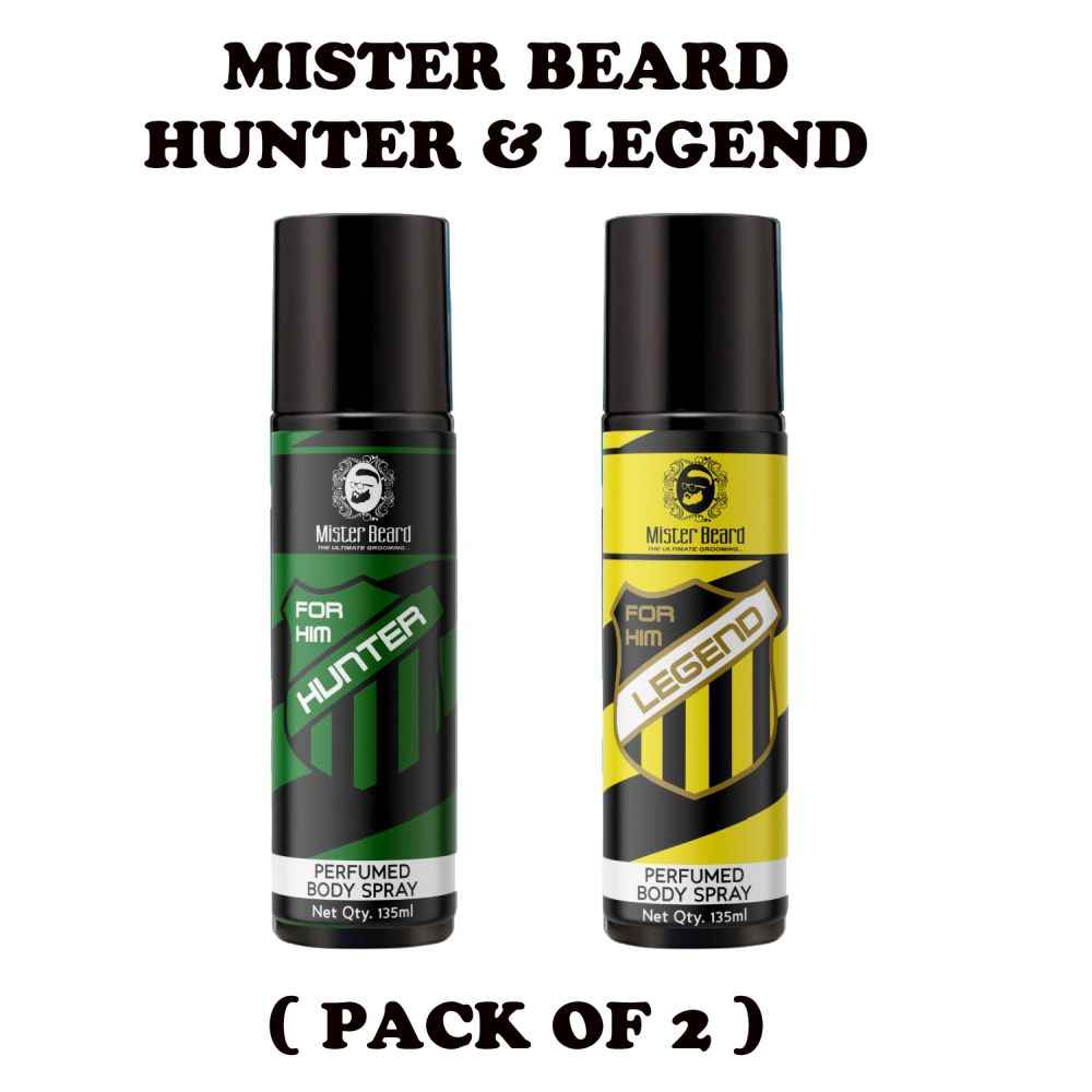 Mister Beard Hunter & Legend Perfumed Body Spray, Pack of 2
