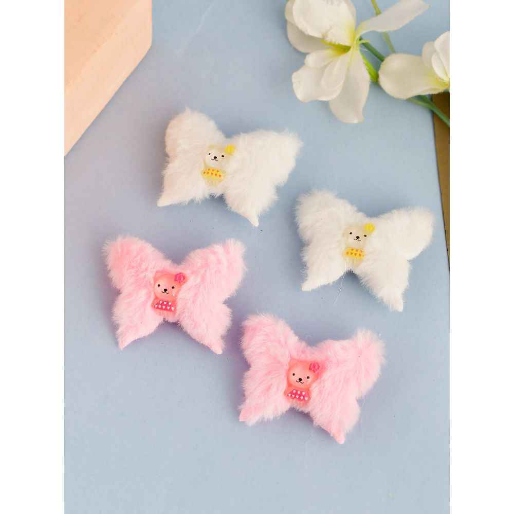 Silvermerc Designs Set of 4 Fur Butterfly Hair Clip