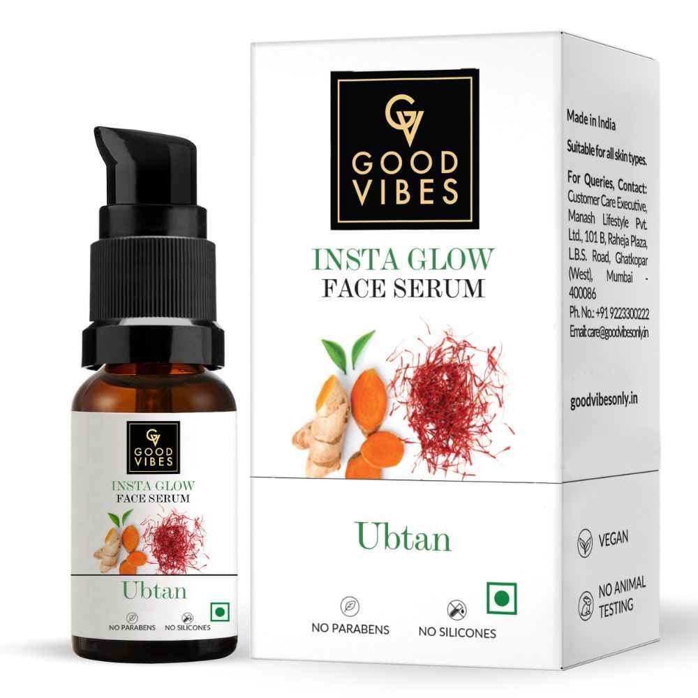 Good Vibes Ubtan Insta Glow Face Serum | Brightening, Moisturizing ...