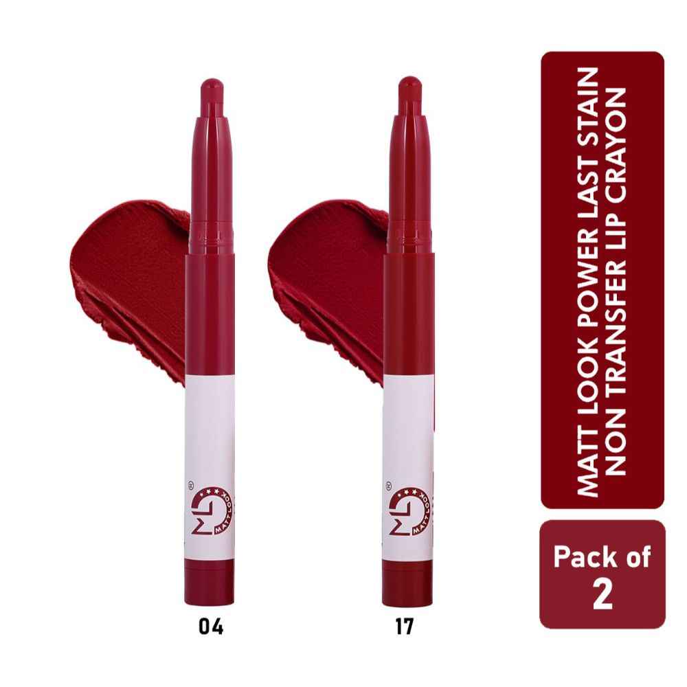 Matt look Power Last Lip Stain Crayon Lipstick, Rich Colour, Non ...