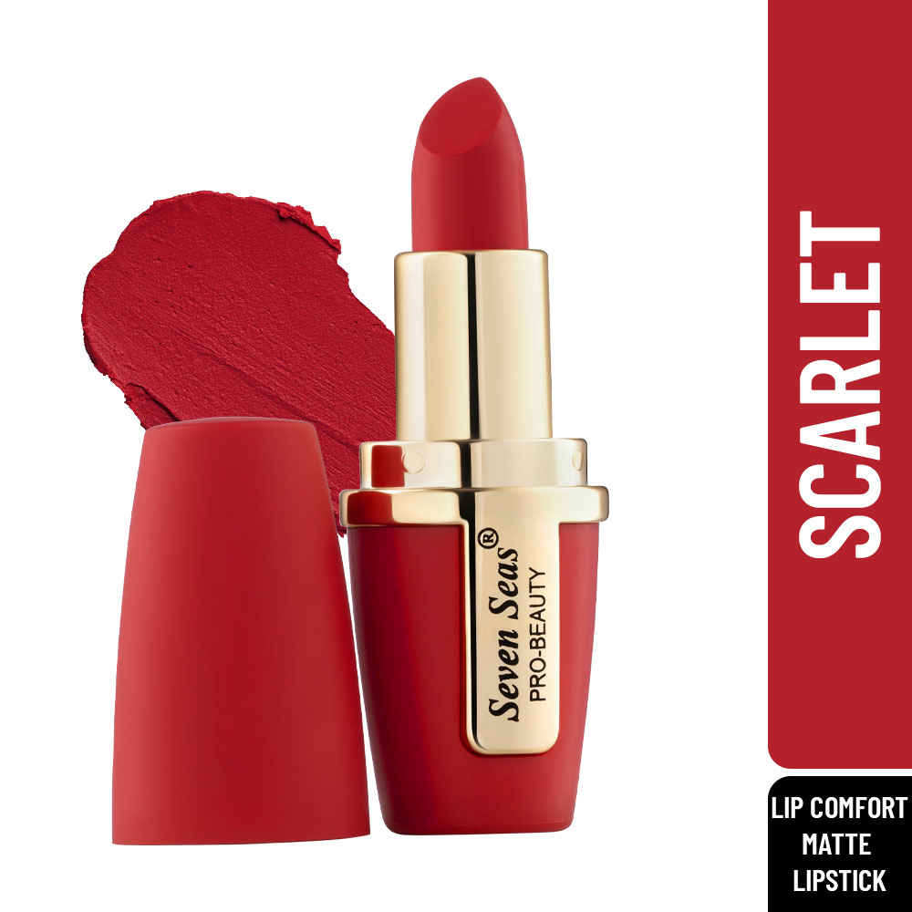Seven Seas Lip Comfort Velvet Matte Lipstick (Scarlet, 4.2 g)