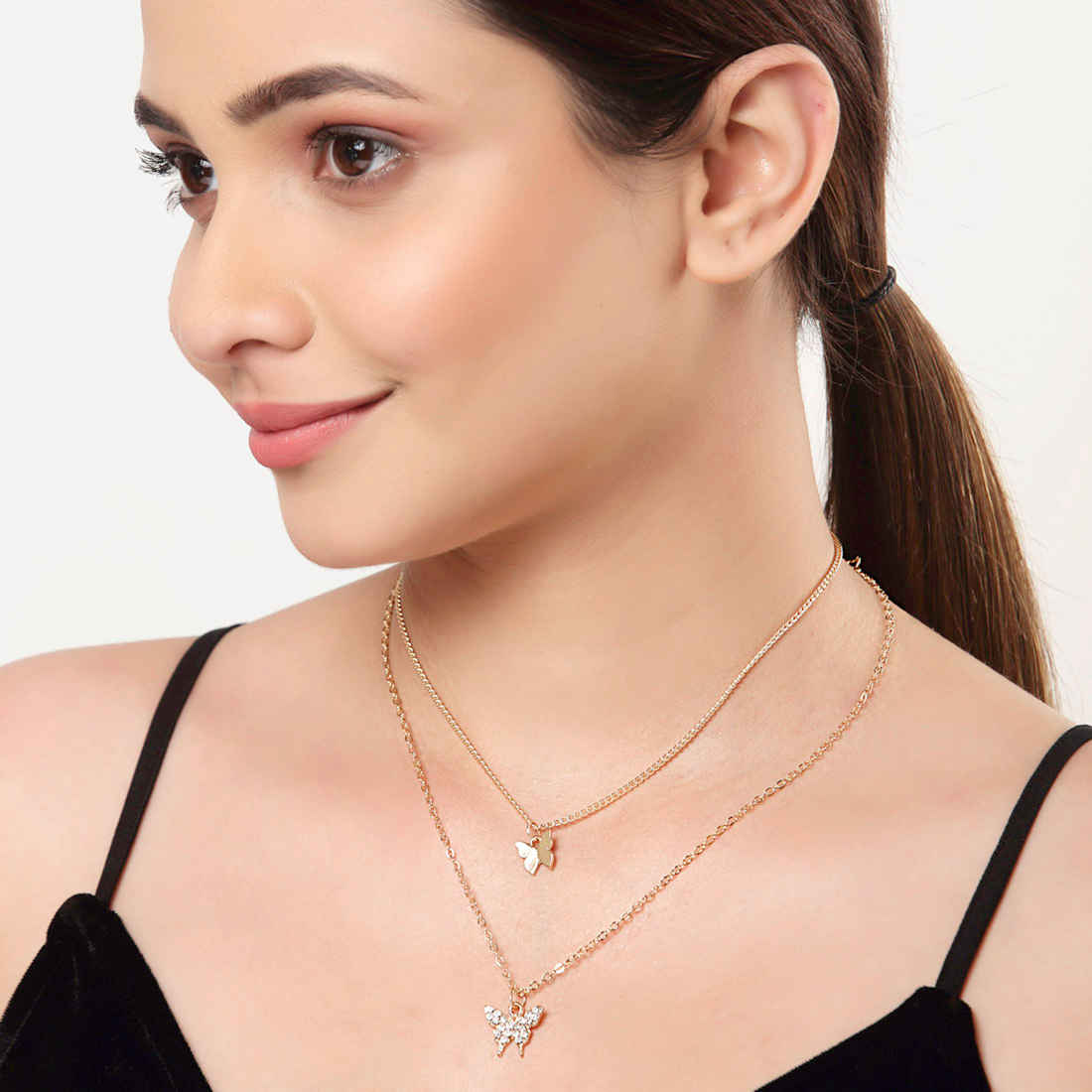 Ferosh Lucid Butterfly Layered Necklace