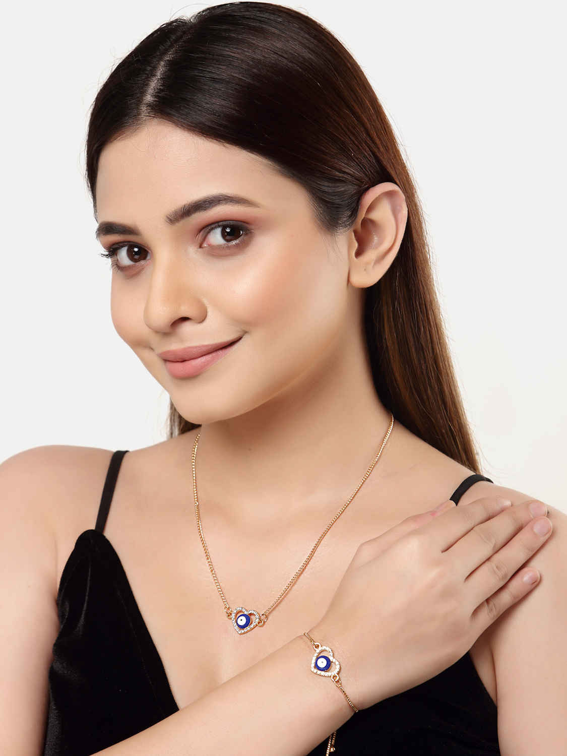 Ferosh Heart Evil Eye Jewelry Set