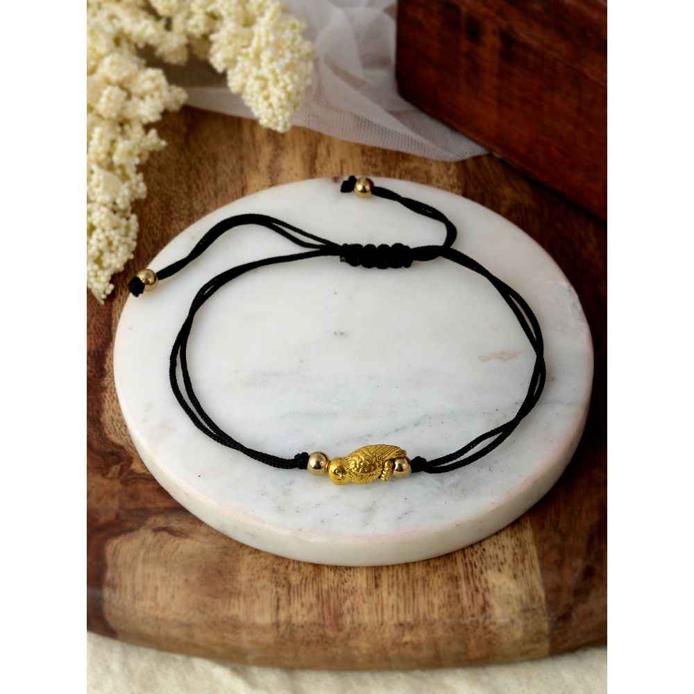 Silvermerc Gold Plated Charm Thread Anklet