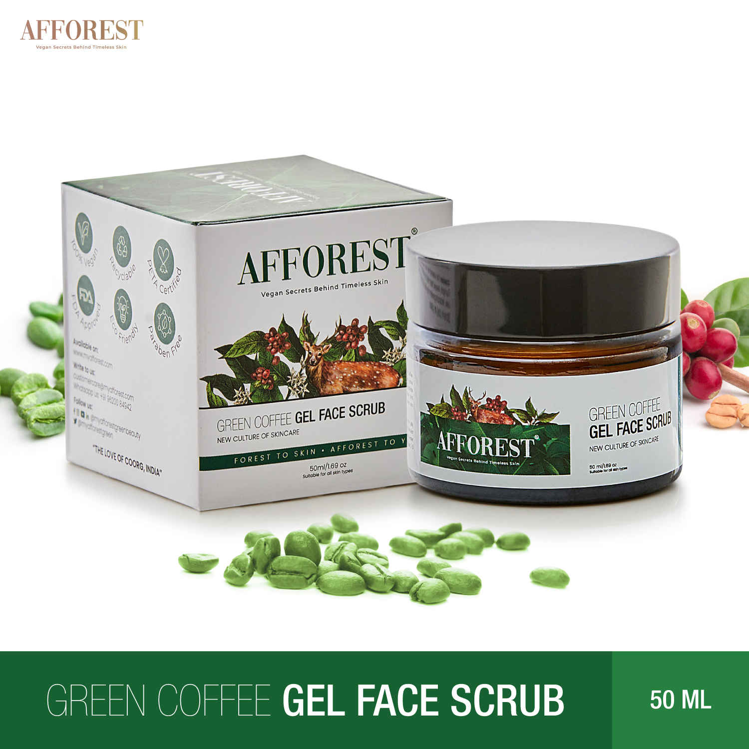 AFFOREST Green Coffee Gel Face Scrub