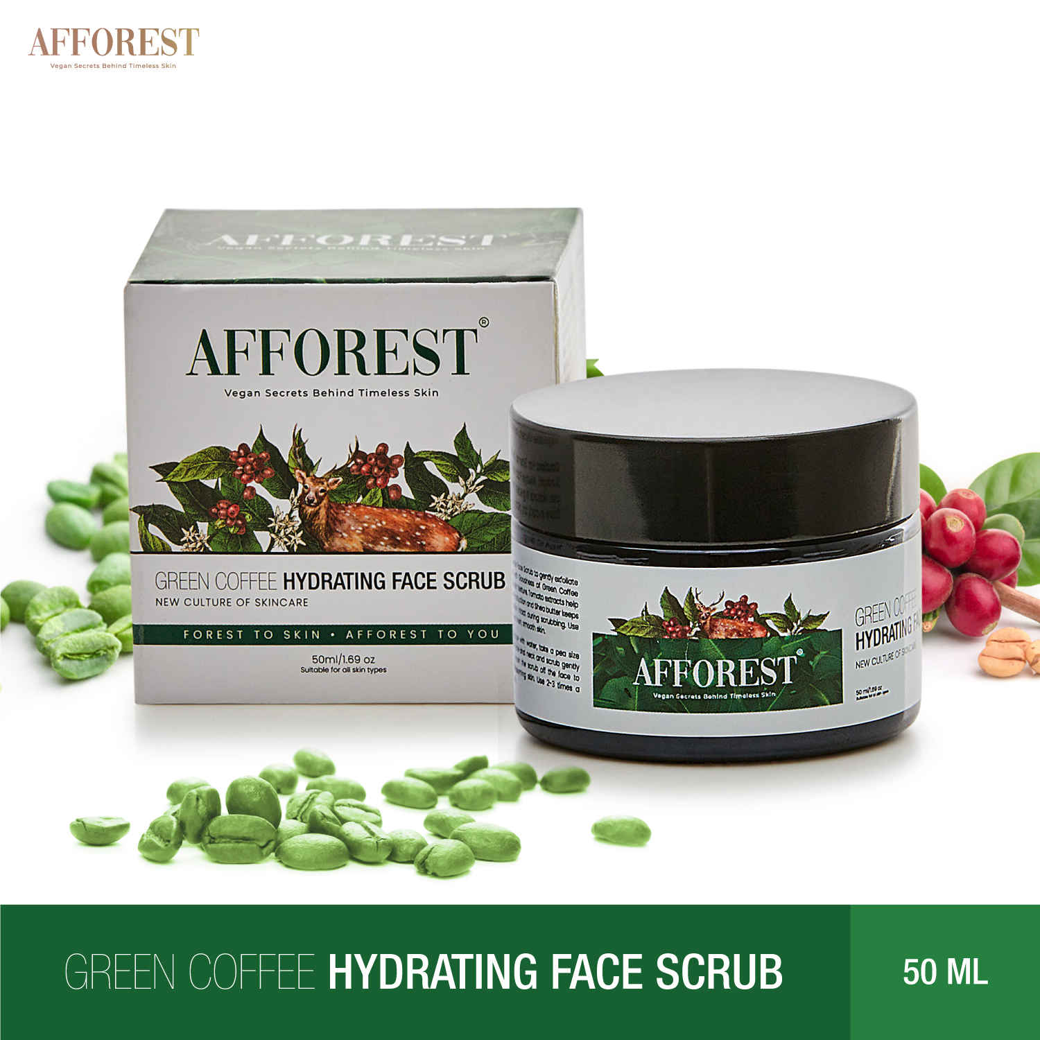 AFFOREST Green Coffee Hydrating Face Scrub