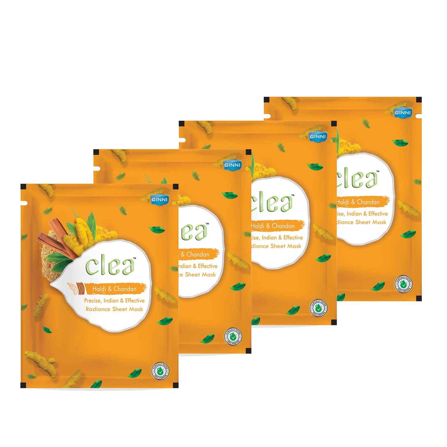 GINNI Clea Haldi & Chandan Face Sheet Mask | Radiance Face Sheet Mask ...
