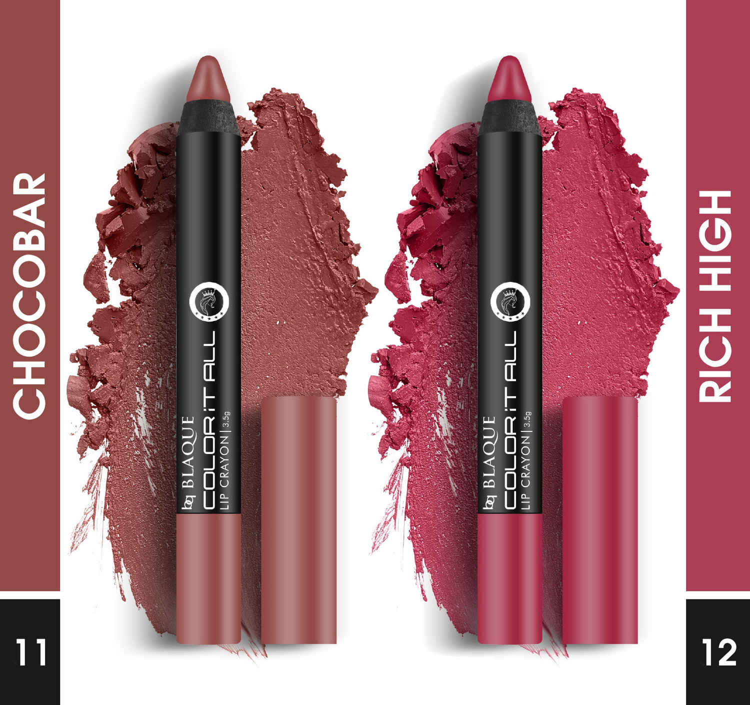 bq BLAQUE Pure Matte Color iTall Crayon Lipstick Pack of 2 (Two) - # 11 ...