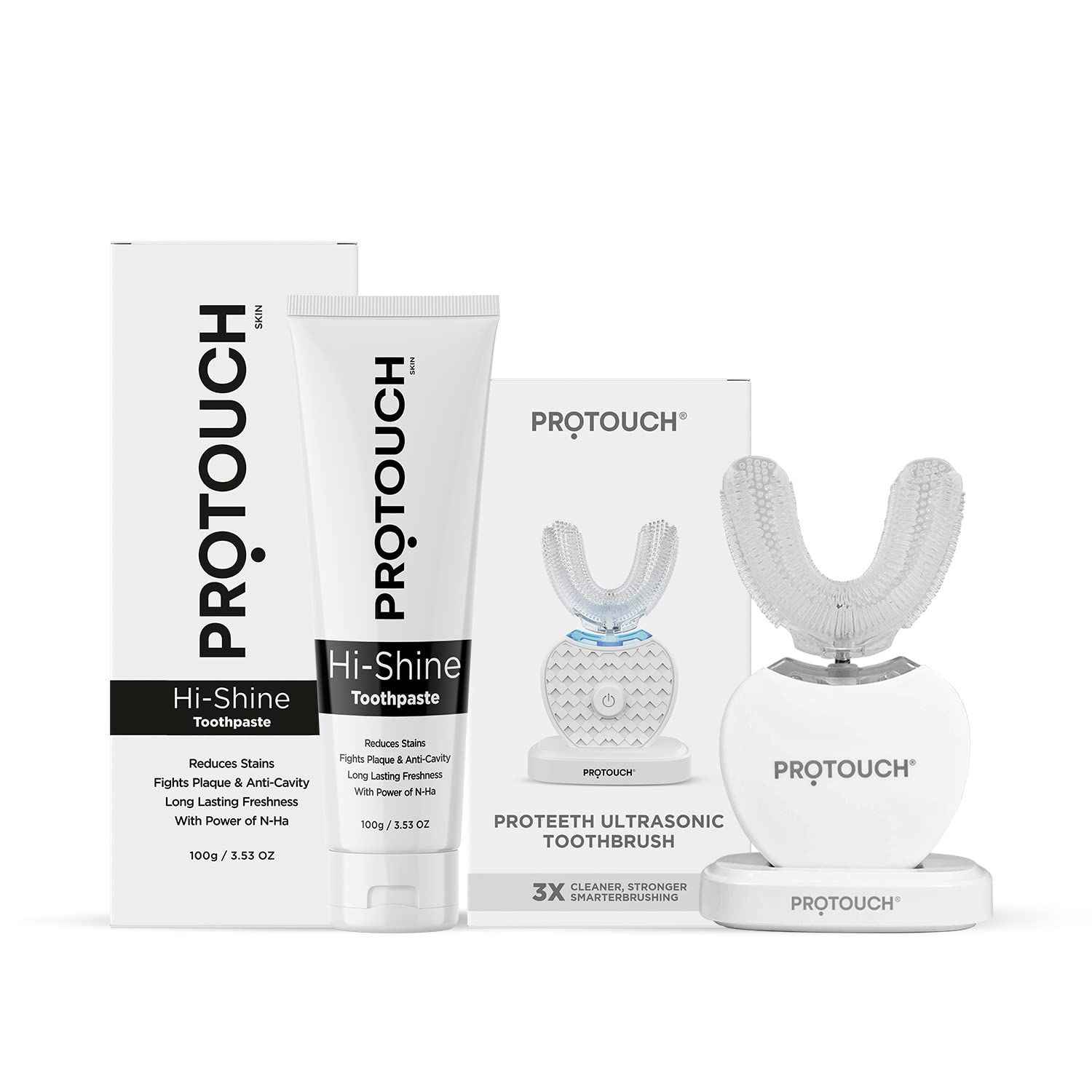 PROTOUCH Brushing Duo - Ultrasonic Toothbrush + Hi-Shine Toothpaste