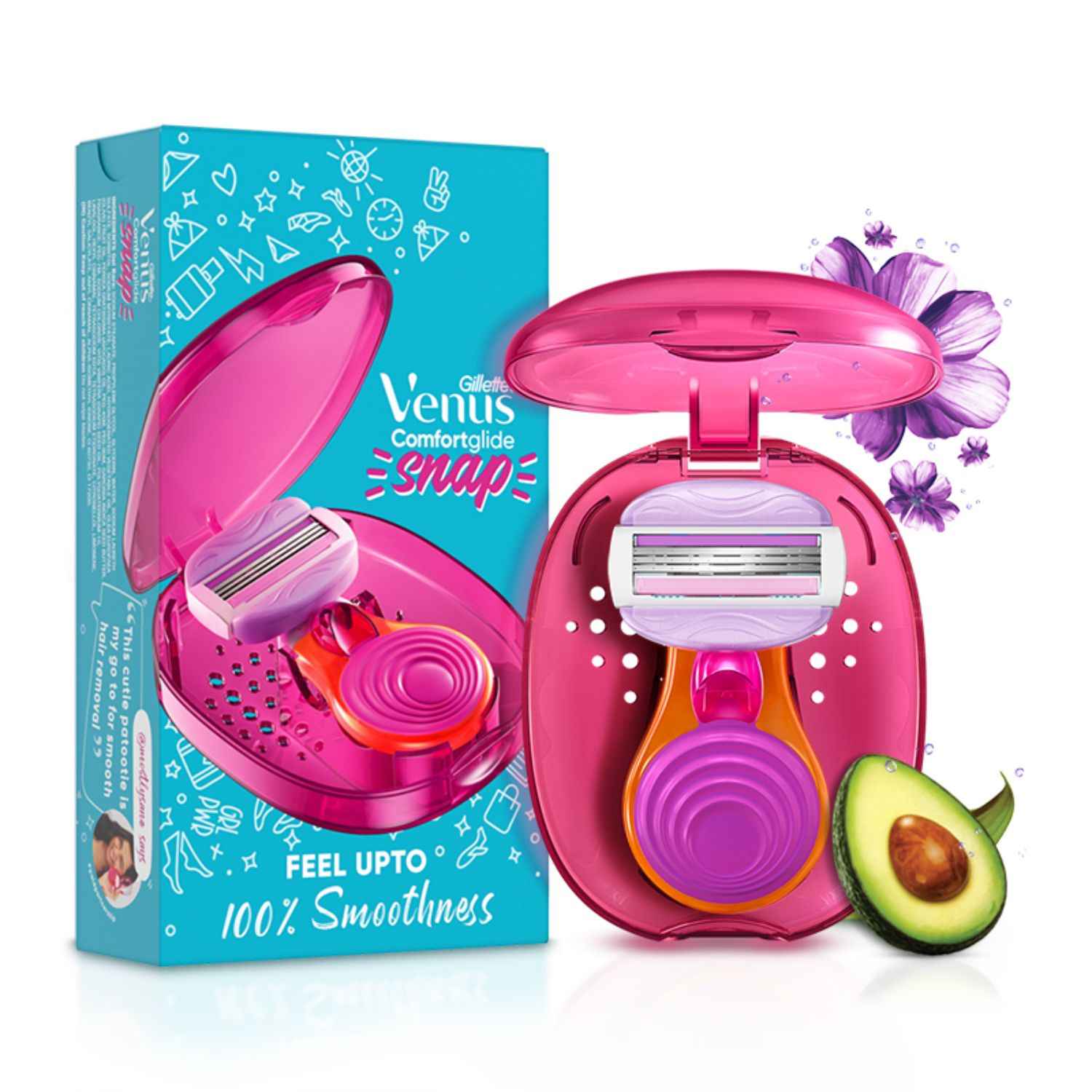 Gillette Venus Snap Hair Remover| Women Body Razor|Compact case|Soap ...