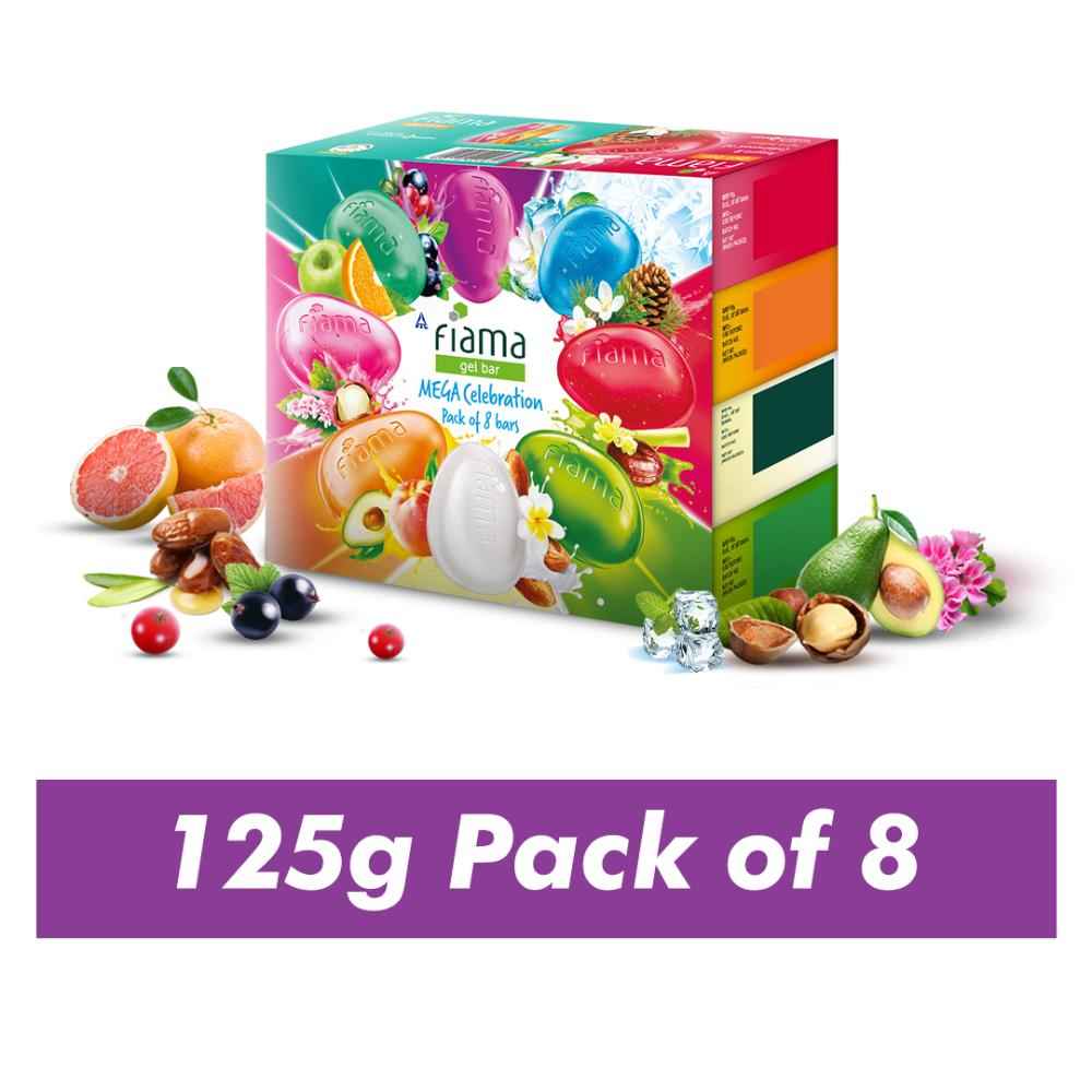 Fiama Gel Bathing Bar Mega Celebration pack, with 8 unique gel bars ...