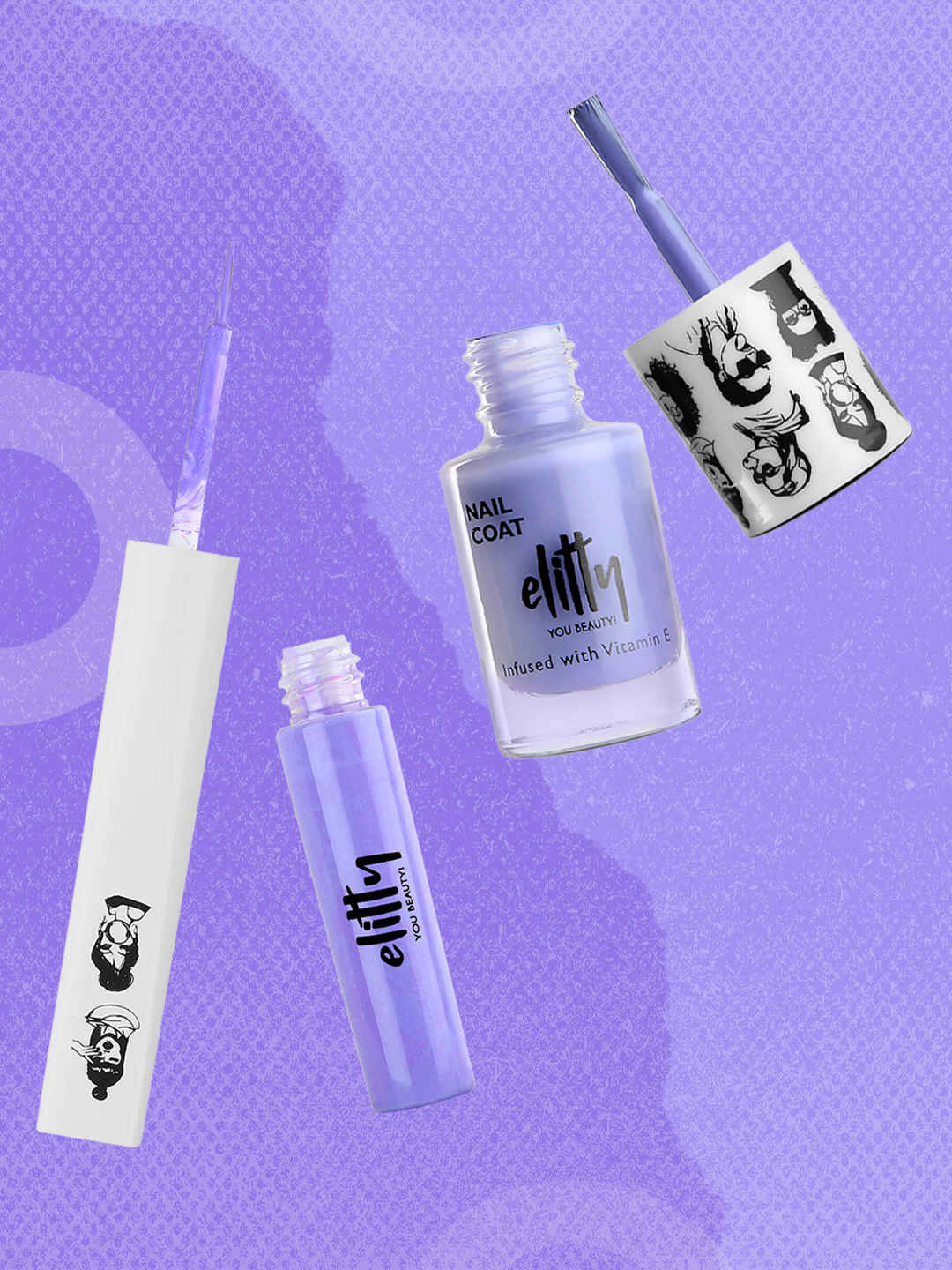 Elitty I Lilac it combo- (Eyeliner- Lilac Dreams,Nail Paint- Meta Verse ...