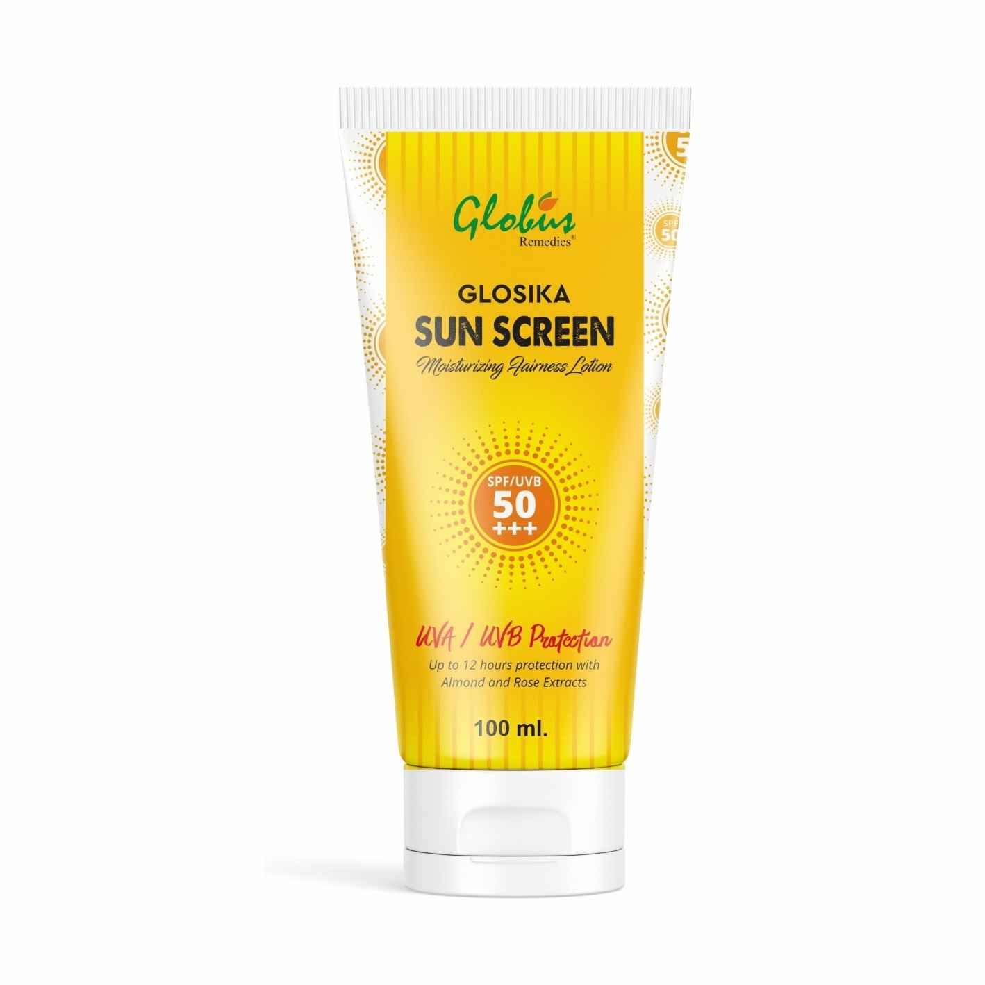 Globus Remedies Glosika Sunscreen Lotion, SPF 50 PA+++ Up to 12hrs ...