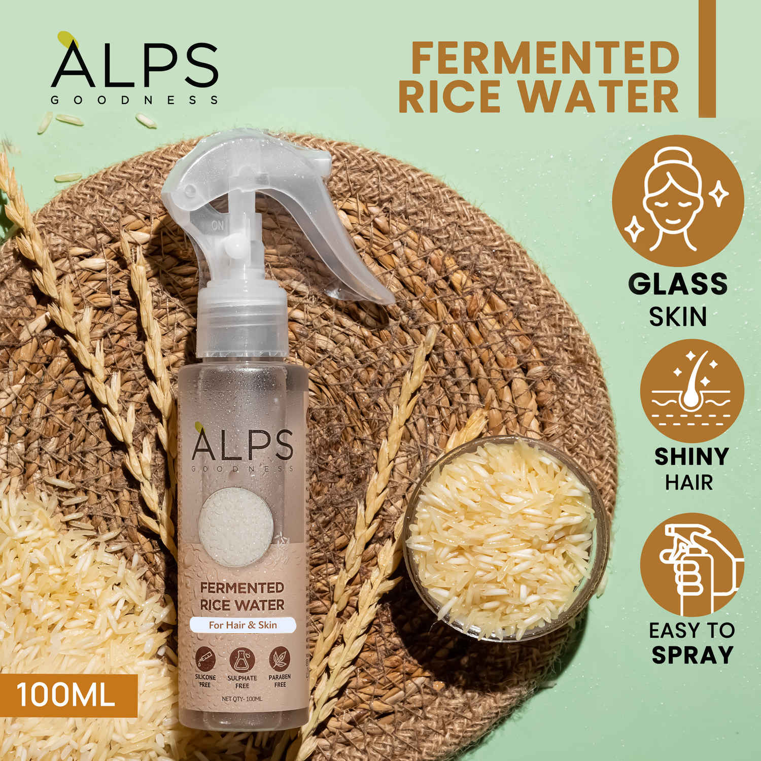Alps Goodness Fermented Rice Water (100ml) |Rice Water for hair and ...