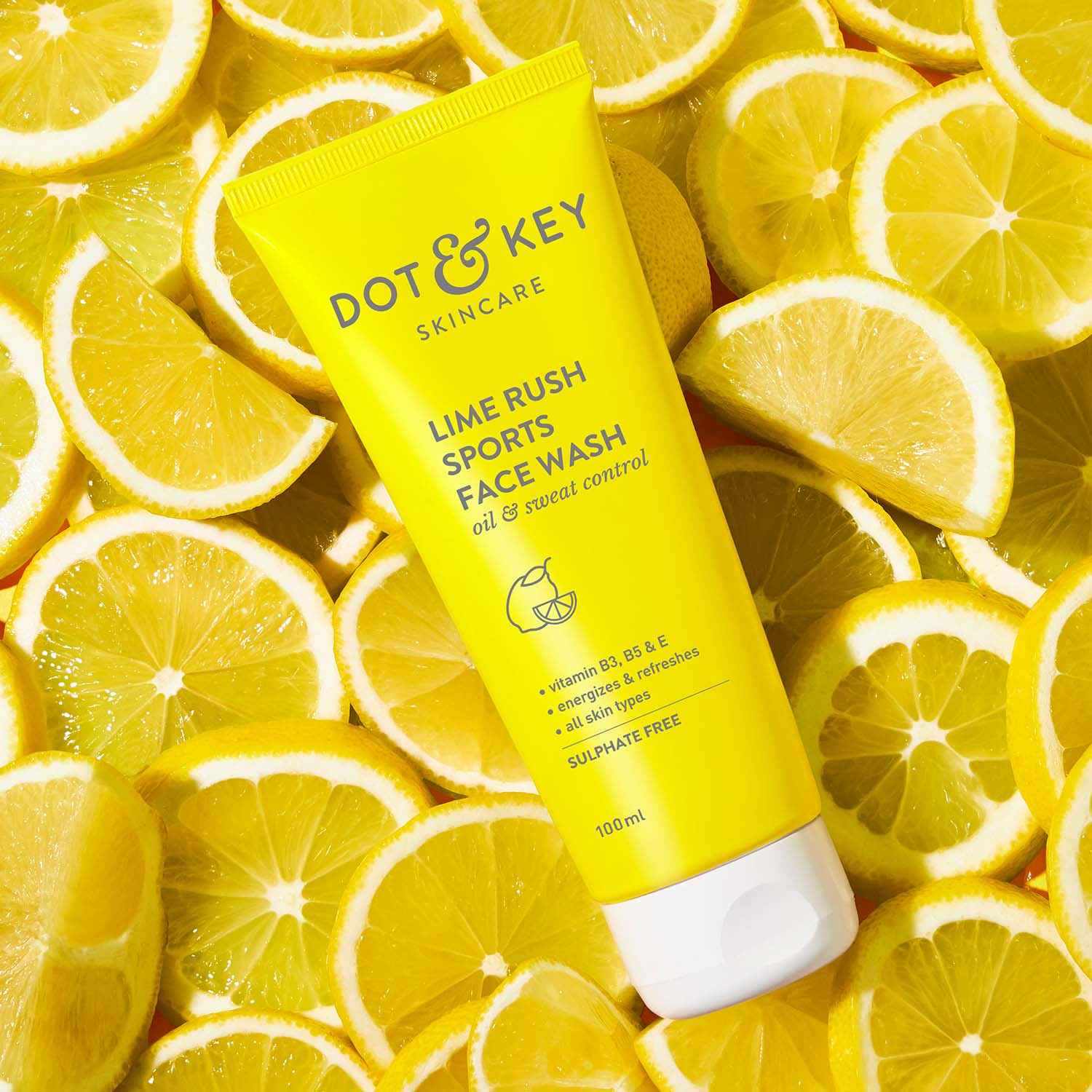 Dot & Key Lime Rush Sports Face Wash, All Skin Types Face Wash for Oil ...
