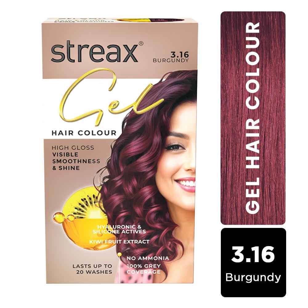 Streax Gel Hair Colour for women, Burgundy 3.16 , 150 ml |No ammonia ...