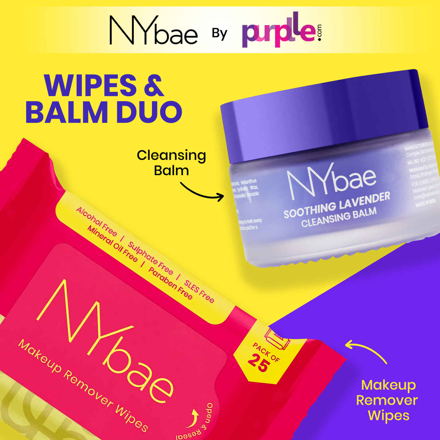 NY Bae Double Cleanse Duo | Lavender Cleansing Balm (40 gm) + Makeup ...