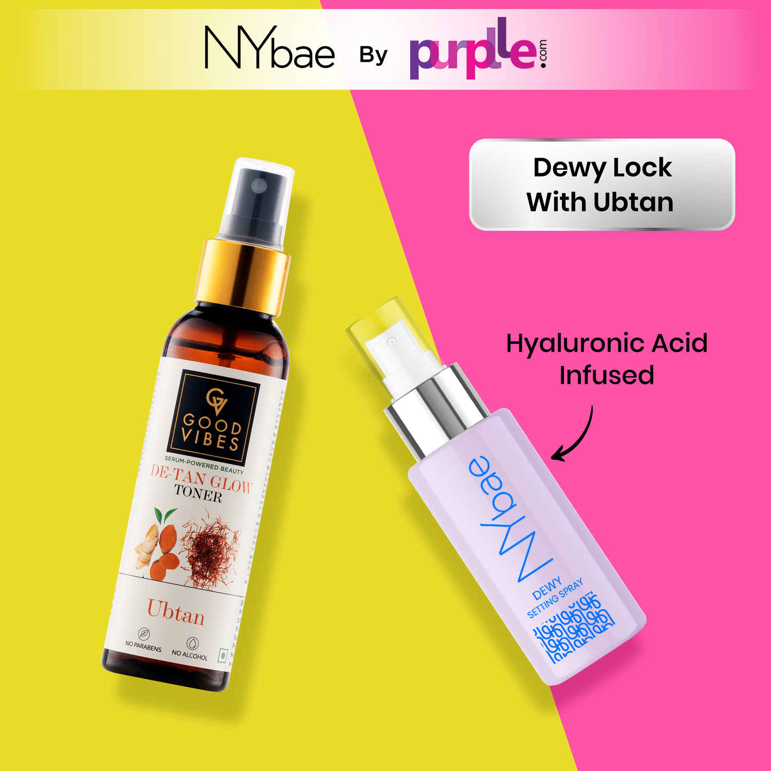 NY Bae Dewy Lock with Ubtan By Purplle | Dewy Setting Spray ...