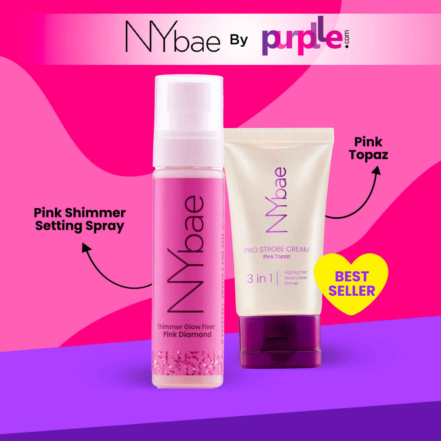 NY Bae Ultra Glow Combo | Pink Topaz Strobe Cream (30 gm) | Highlighter ...