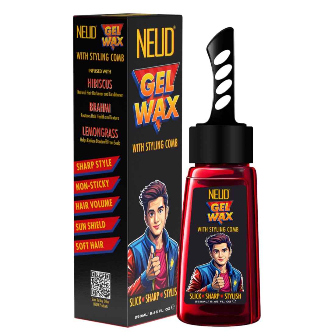 NEUD Ayurvedic Strong Hold Hair Wax Gel with Hibiscus, Brahmi ...