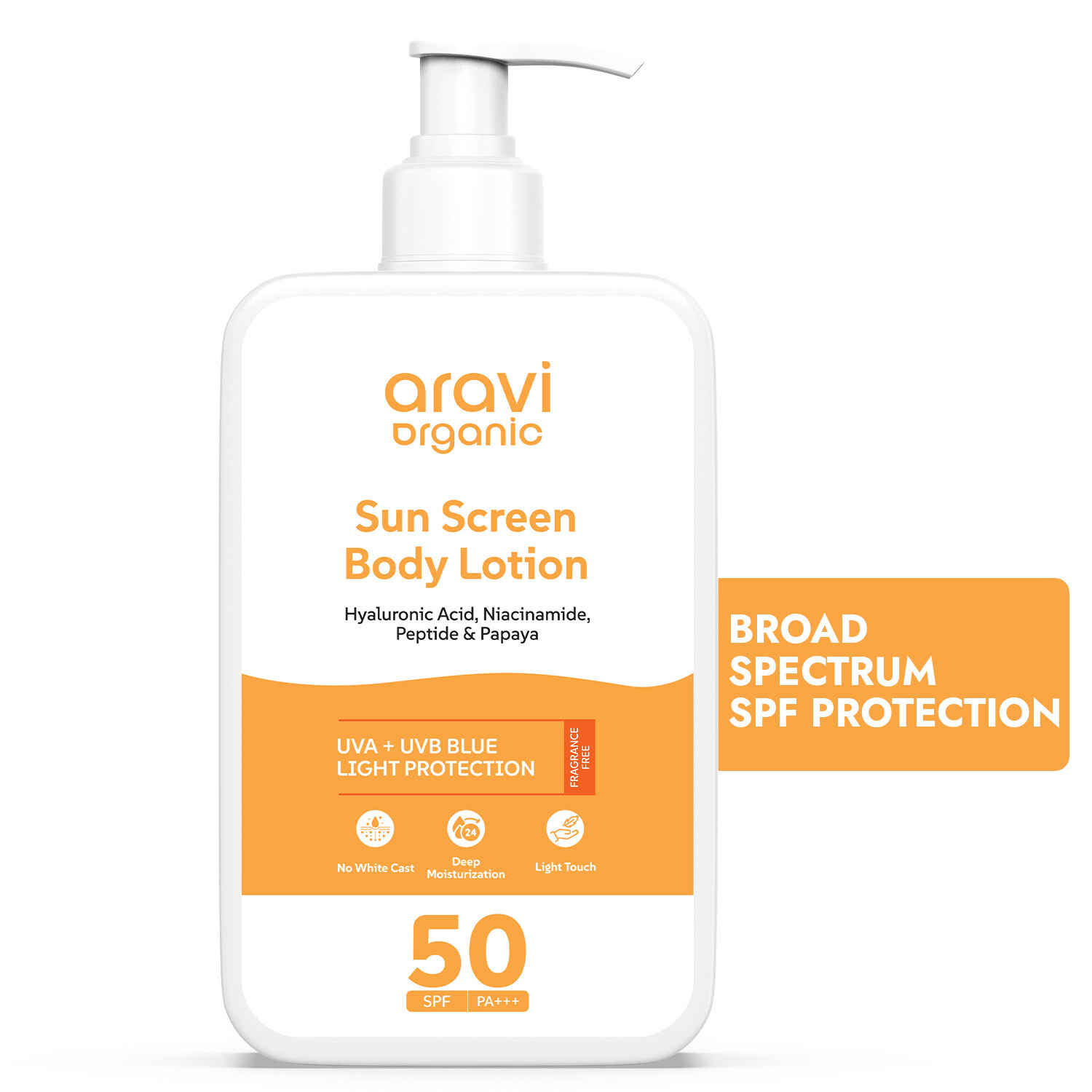 Aravi Organic Sunscreen Body Lotion with SPF 50 PA+++ (200 ml ...