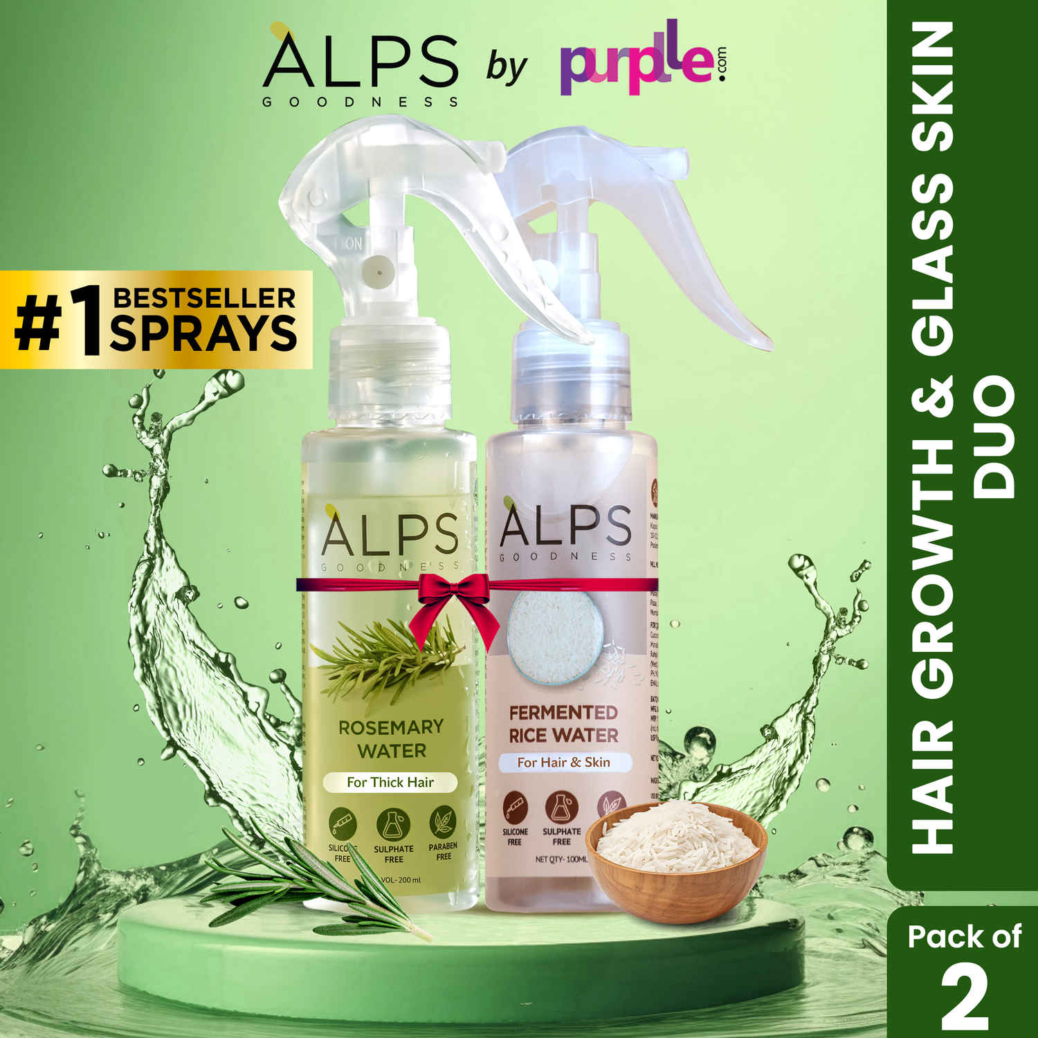 Alps Goodness Hair Growth & Glass Skin Duo with Rosemary Water Spray ...
