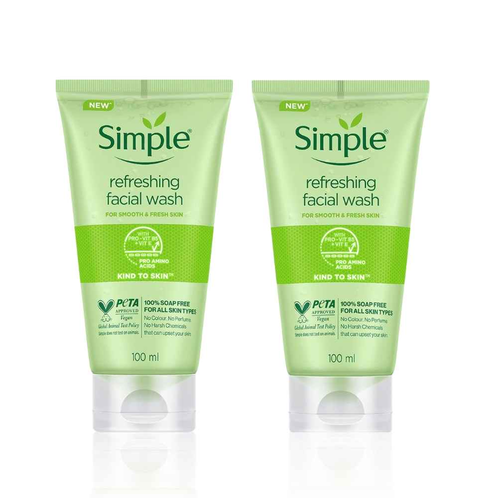 Simple Kind to Skin Refreshing Facial Wash (100 ml) (Pack of 2)