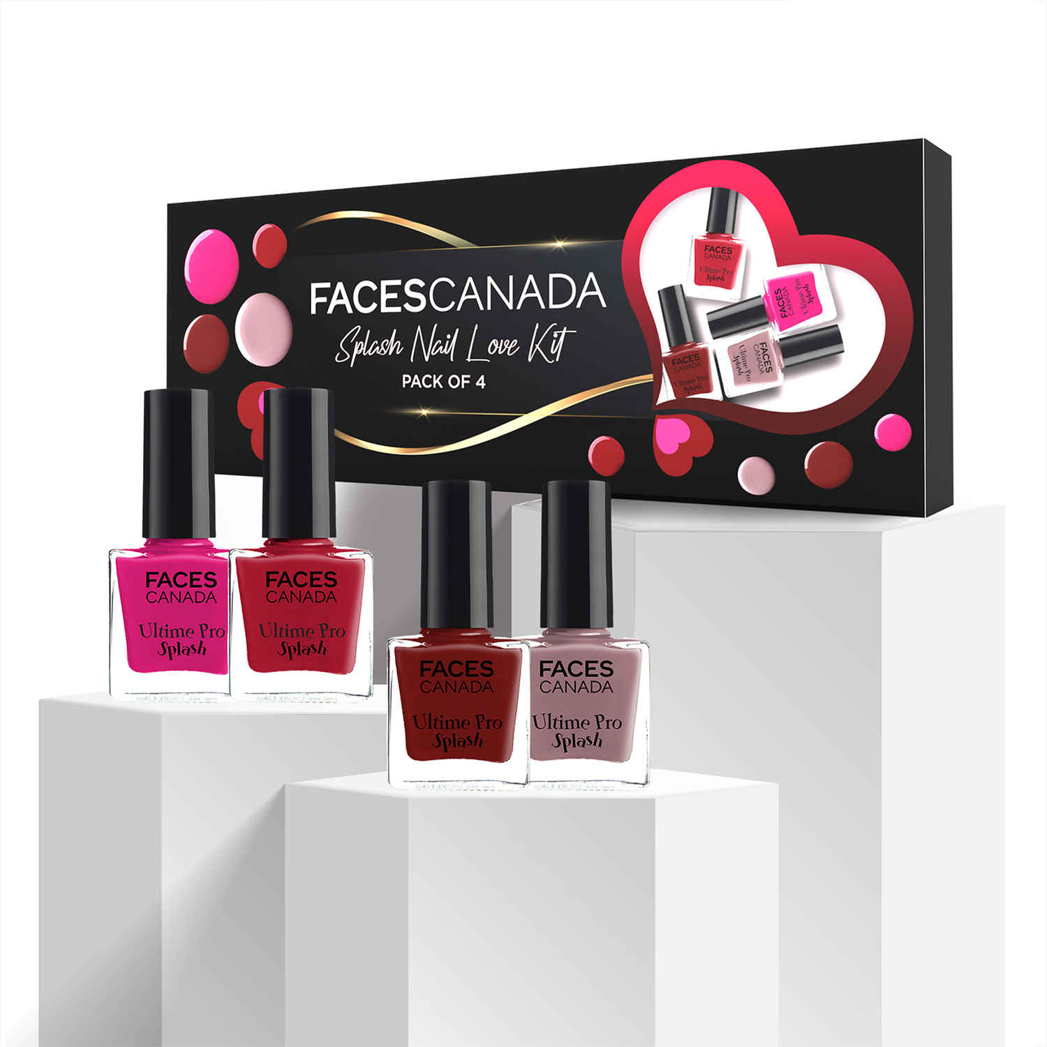 Faces Canada Splash Nail Love Kit - Pack of 4 Nail Polish Valentines ...