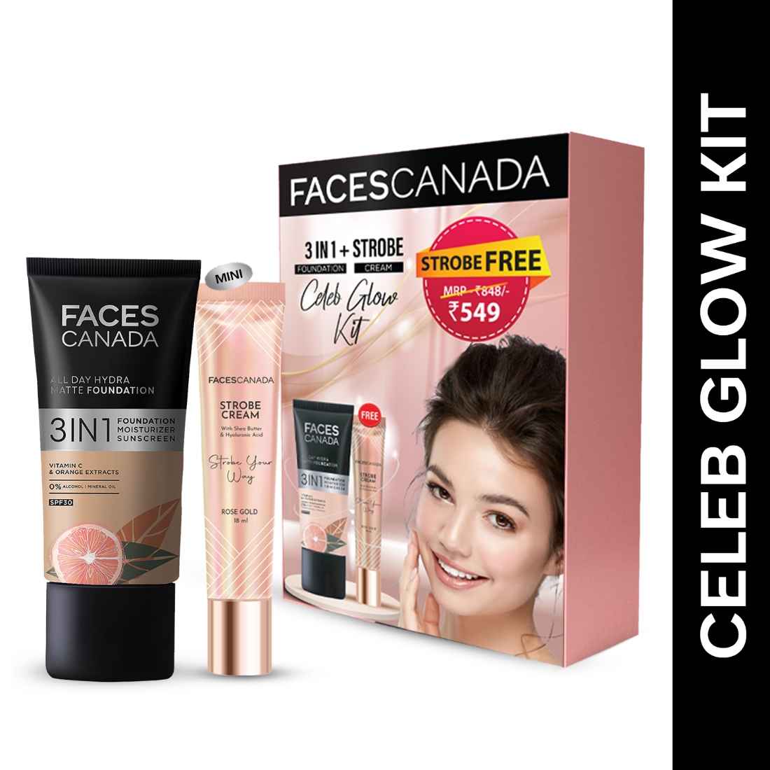 Faces Canada Celeb Glow Kit: Hydra Matte Foundation - Medium Natural ...