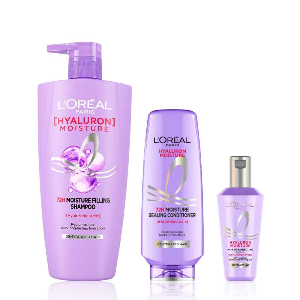 L'Oreal Paris Hydra-Lock Trio: Hyaluron Moisture Shampoo (1000 ml ...