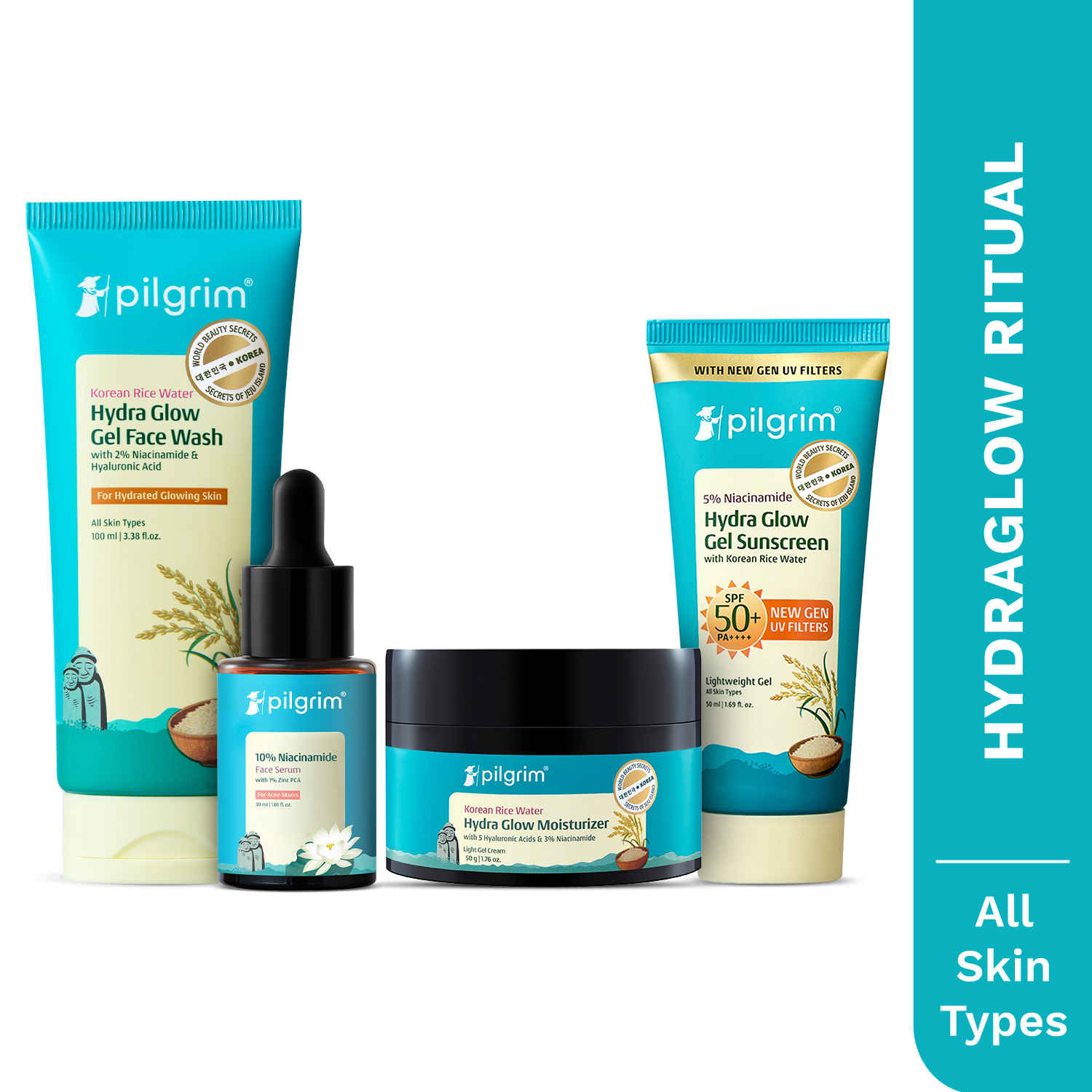 Pilgrim Korean Rice Water Hydra Glow and Niacinamide CSMS combo (Combo ...