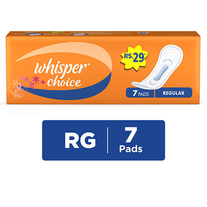 Buy Whisper Choice Tubes Sanitary Pads Regular Size 7 pc pack Online ...