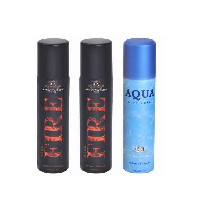 Buy Anna Andre Set of 2 Dark Fire & 1 Aqua de Valentine Deodorants (160 ...