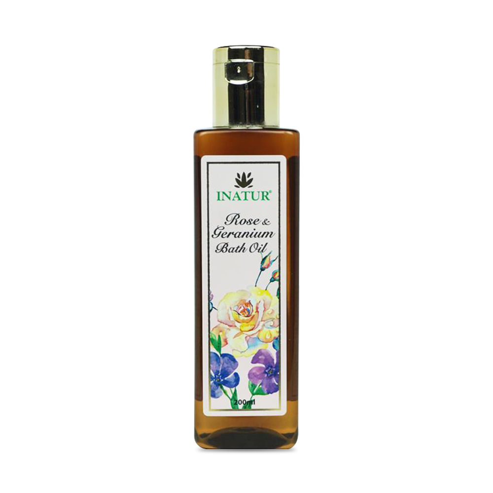 Buy Inatur Rose & Geranium Bath Oil (200 ml) Online | Purplle