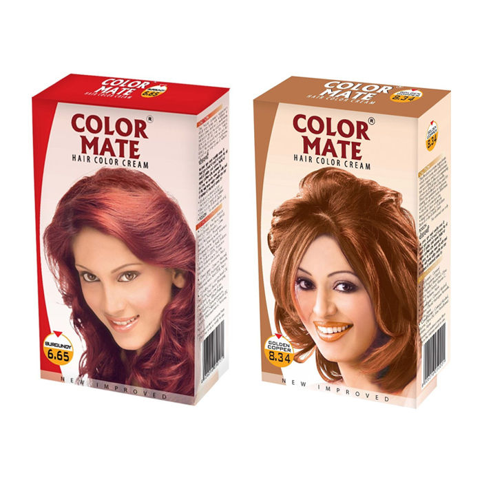 Color Mate Hair Color Cream Burgundy + Golden Copper (260 ml)