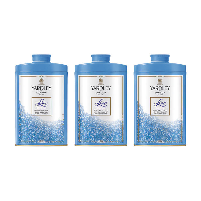 Yardley Lace Perfumed Talc (100 g) Pack of 3