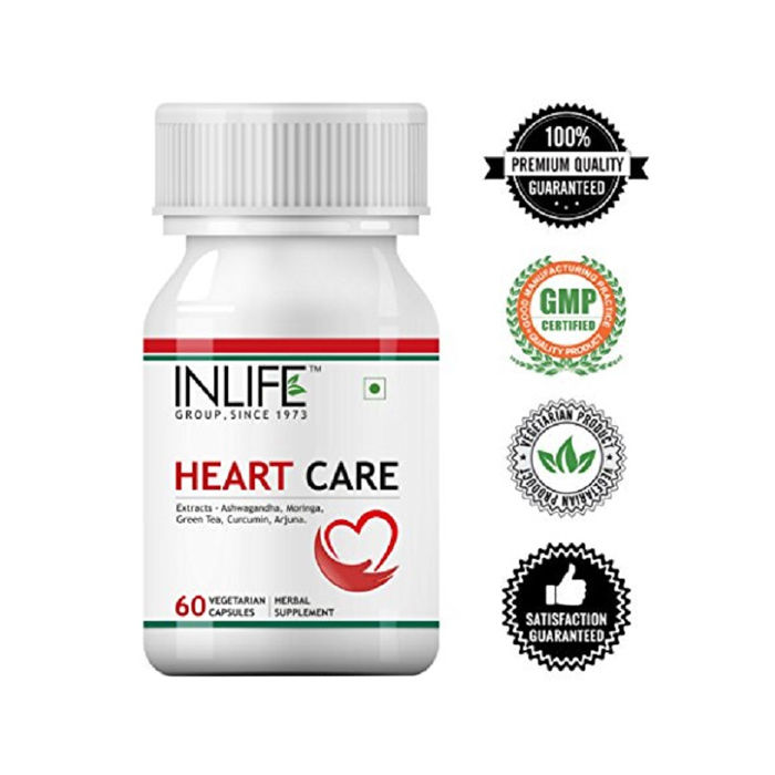 Buy INLIFE Heart Care Supplement - Arjuna, Moringa, Ashwagandha, Green ...