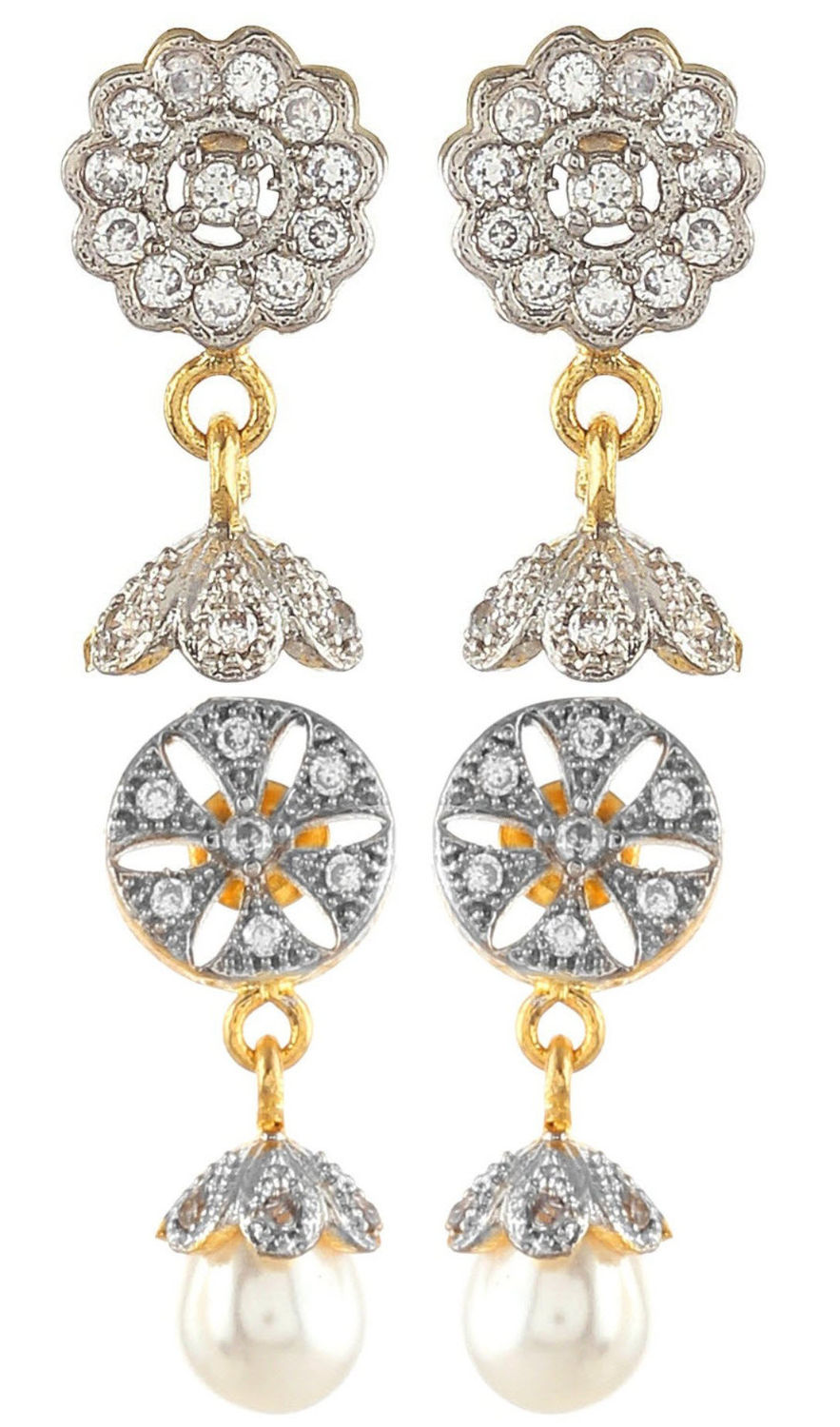 Royal Bling American Diamond Stud Combo