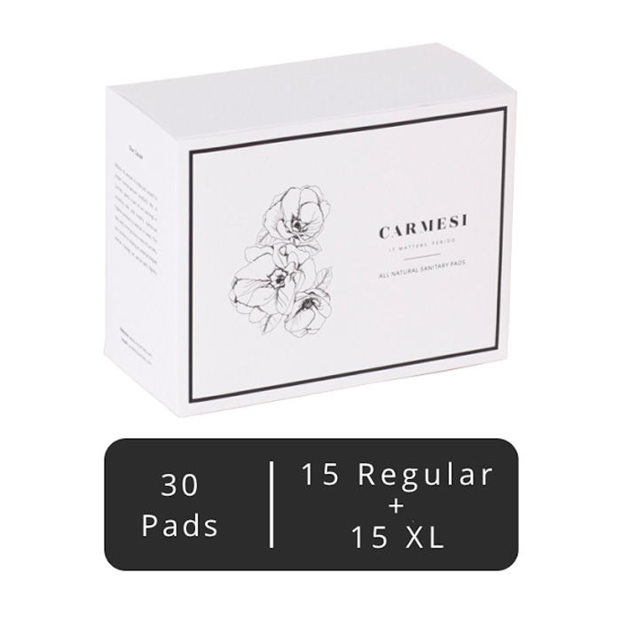 Carmesi - All Natural Sanitary Pads - 10 pads (5 Regular + 5 XL)