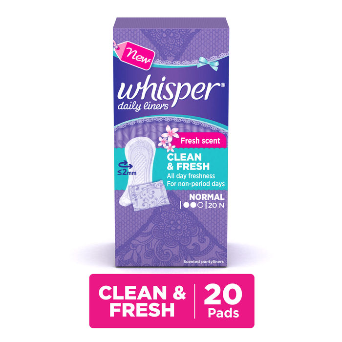 Whisper Daily Liners Clean & Fresh - 20s Pack