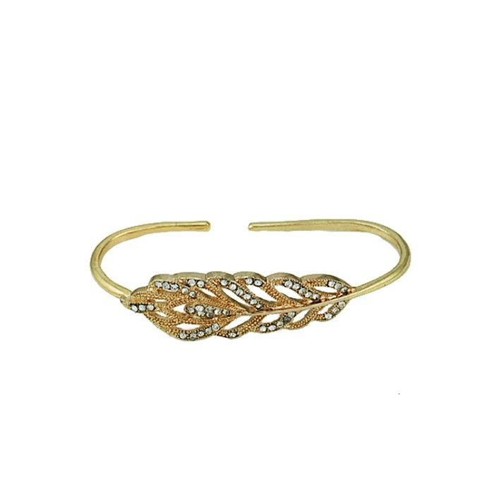 Buy Femnmas Golden Leaf Palm Band Online | Purplle